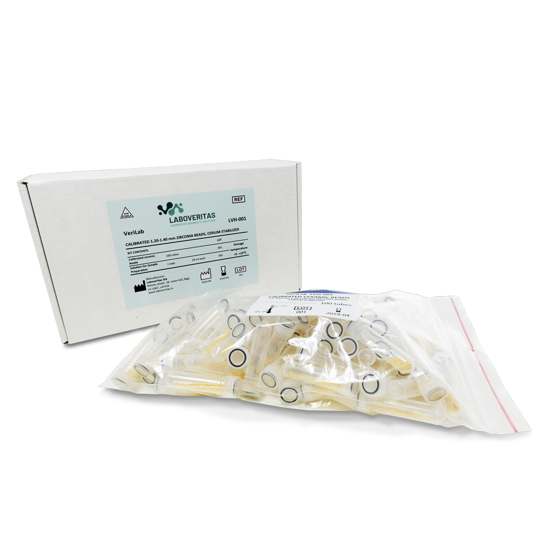 LVH-001, Homogenization tubes with cerium stabilized zirconium oxide ...